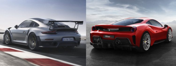 Vergelijking: Porsche 911 GT2 RS vs. Ferrari 488 Pista - Autoblog.nl